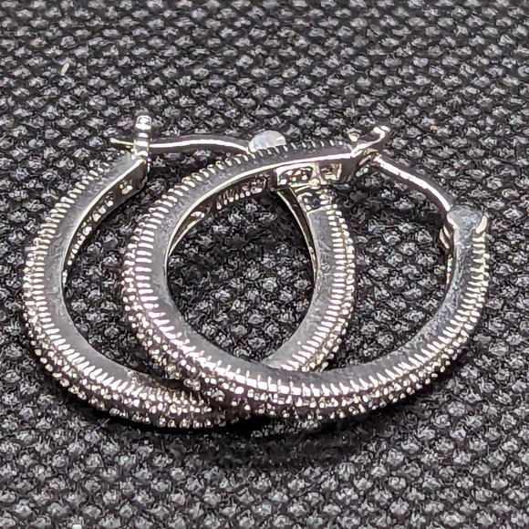 Vintage | Jewelry | Oval Diamond Accent Hoops | Poshmark